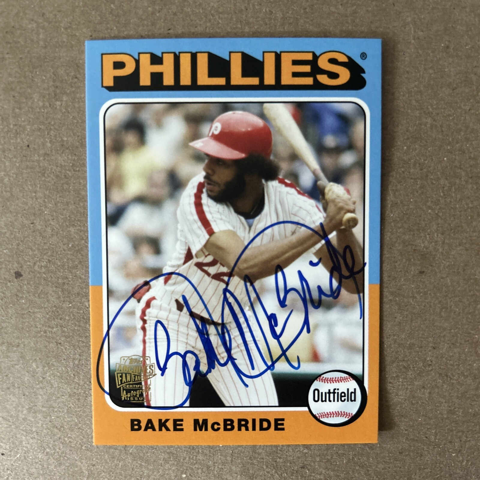 2012 Topps Archives Fan Fav Bake McBride Philadelphia Phillies Autographed Card | eBay