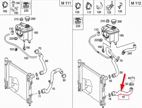 MERCEDES-BENZ C-CLASS W203 RADIATOR LOWER HOSE A2035013682 C32 AMG NO🇺🇸 ...