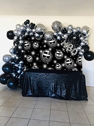 Cholo Theme Backdrop Early 2000s Background 7x5FT Black Glitter Old ...