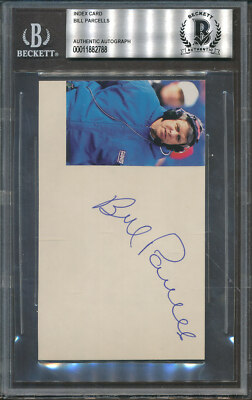 Bill Parcells Signed Index Card Beckett Authentic Autograph *2788 | eBay