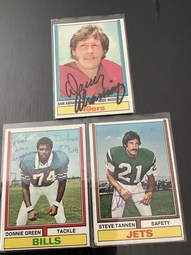 Lot of 3 Signed Topps 1974 NFL Football Cards - Autographed! | eBay