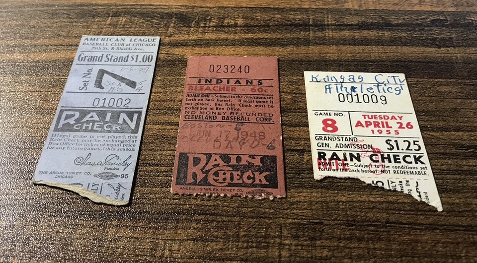 MLB Ticket Stubs: 1929 White Sox/A’s, 1948 Indians/Red Sox, 1955 KCA’s ...