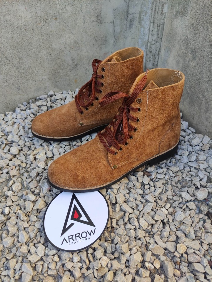 US Army WW2 Rough Out Leather Military Ankle Boot With Rubber Sole ...