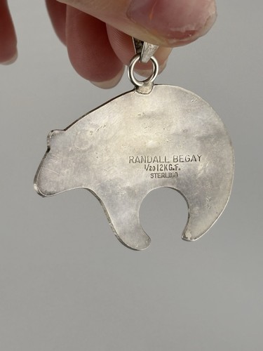 Navajo Randall Begay Signed Sterling Silver & 1/20 12K Gold Filled Bear ...