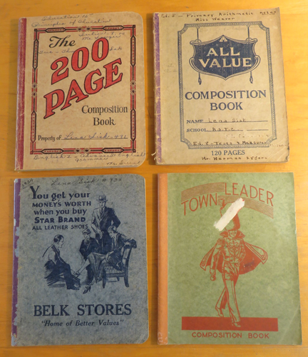 antique composition notebook lot 1920s 40s 200 Page Belk Stores Town ...