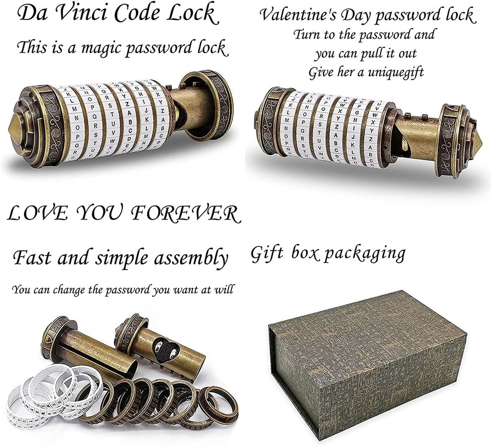 Portable Da Vinci Code Cryptex - Customizable Lock Puzzle for Special ...