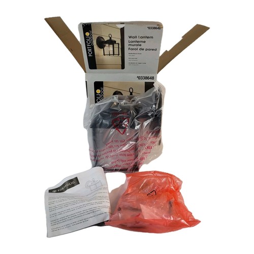 Portfolio Outdoor Wall Lantern Matte Black Finish and Clear Glass 4.7x6 ...