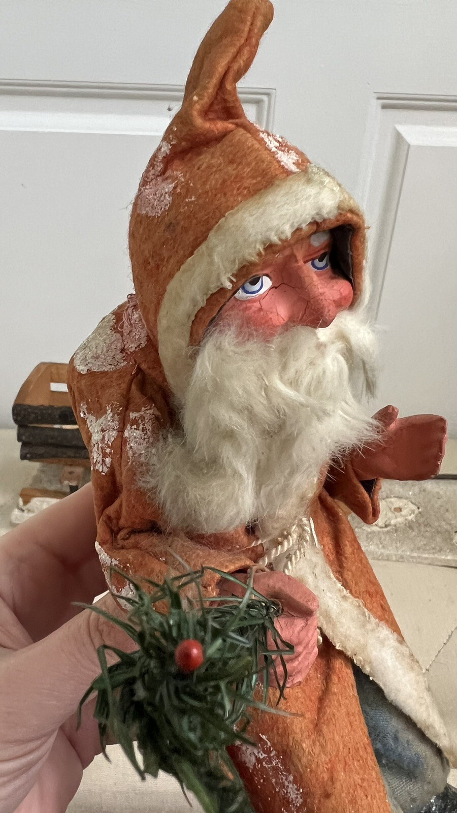 Rare Antique Papier-mâché German Belsnickle Christmas Santa Claus With ...