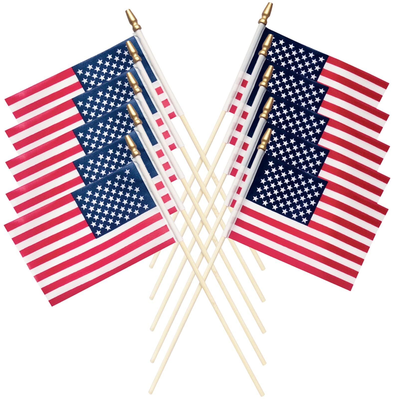 Pack of 10 Hand Waving Flag Independence Day Small American Flags Kid ...