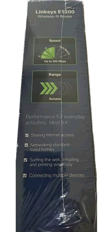 **New**Cisco Linksys E1200 Wireless-N300 802.11n Router WiFi 4 Ethernet ...