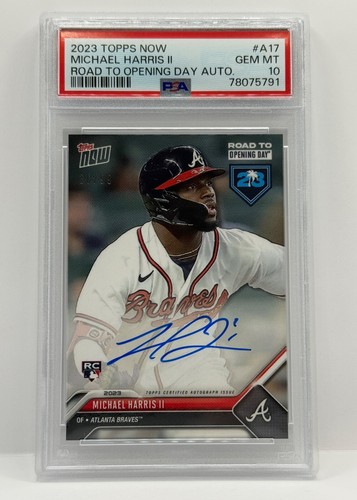 MICHAEL HARRIS II Autographed 2023 Topps Now #A-17 PSA 10 Signed Braves ...