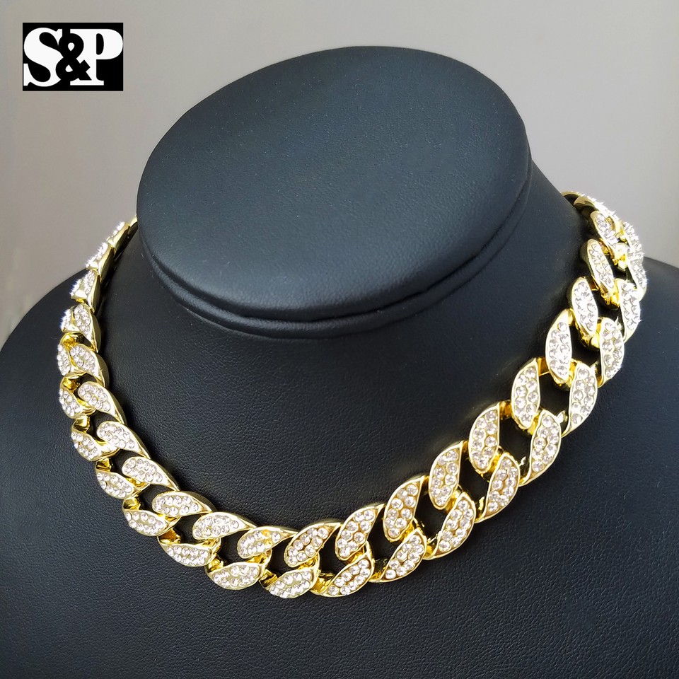 Hip Hop Large JOKER Pendant & Iced Cubic Zirconia Miami Cuban Chain ...