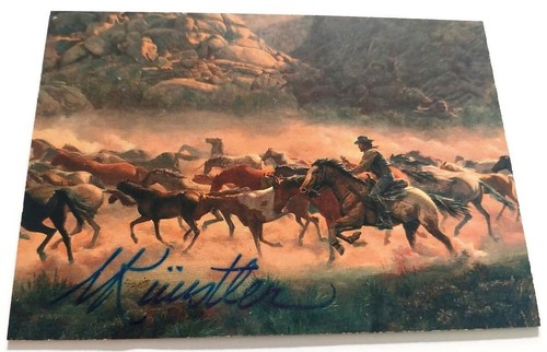 Wild West The Art Of Mort Kunstler Autograph Card Blue Ink (Keepsake ...