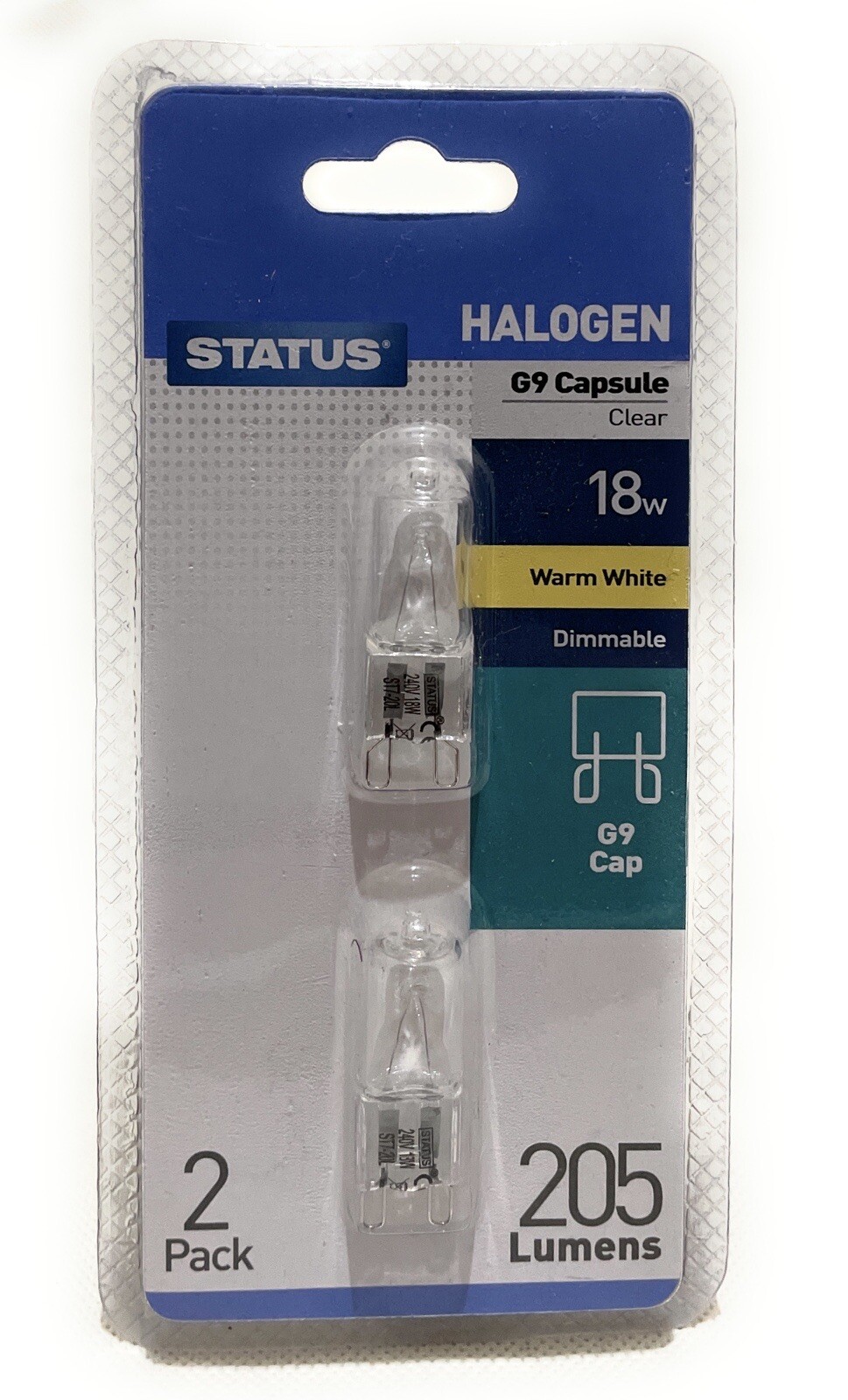 Status G9 Bulb Halogen Capsule Bulb 240v DImmable Warm White Long Life ...