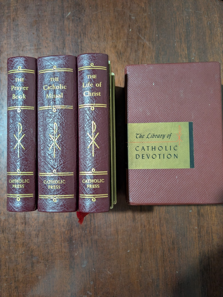 The Library Of Catholic Devotion Bible Box Set Of 3 Vintage 1954 Red ...