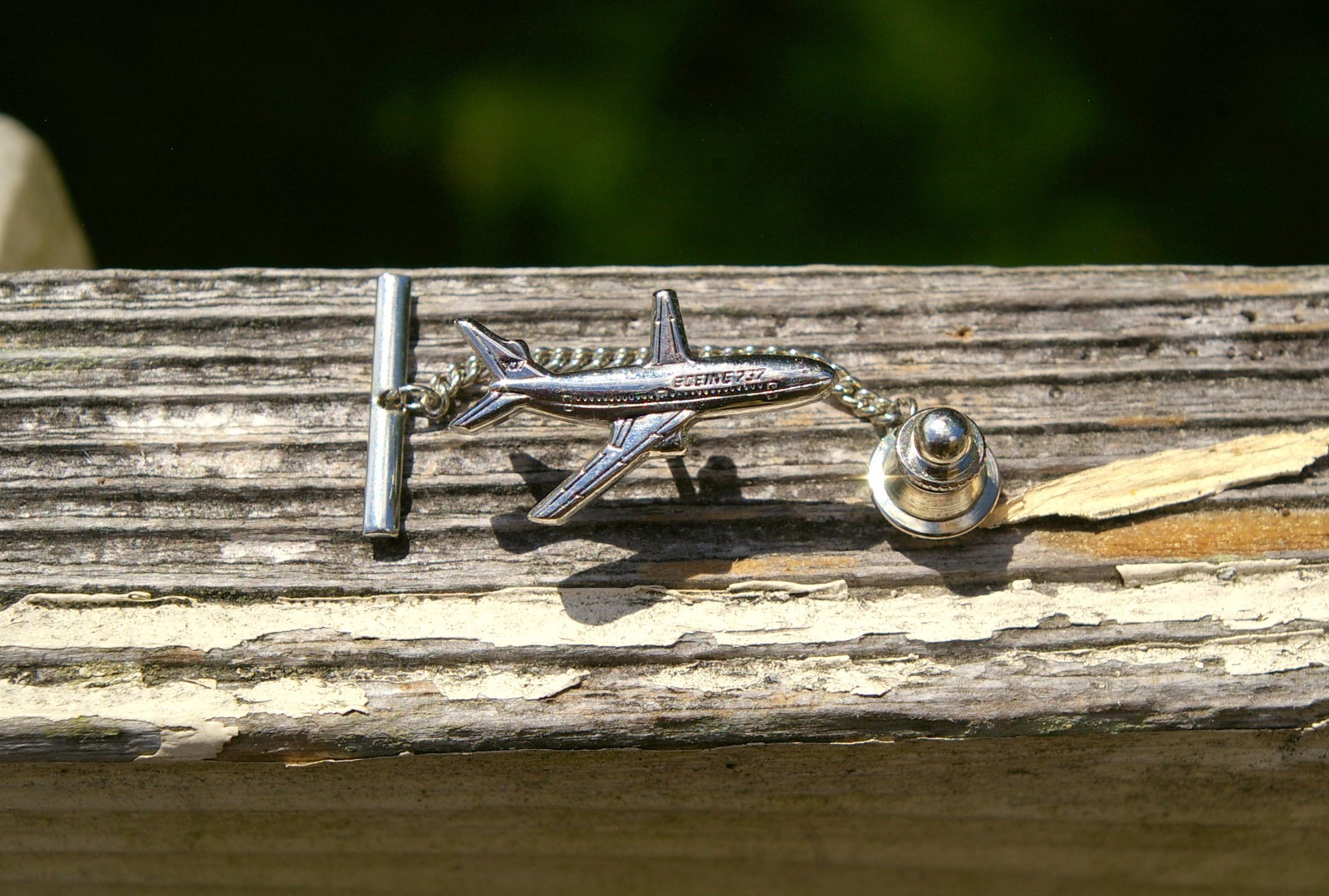 Boeing 737 Aricraft Silver Tone Metal Tie Tack Lapel Pin Pinback Marked ...