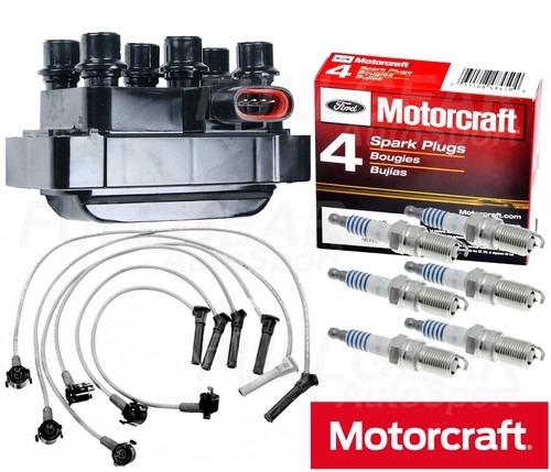 IGNITION COIL + MOTORCRAFT SPARK PLUG + WIRE FOR FORD EXPLORER RANGER 4 ...