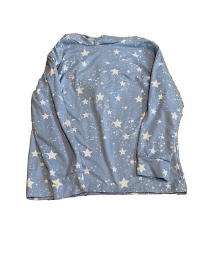 light blue with stars sweatshirt with hood for girls size medium | eBay