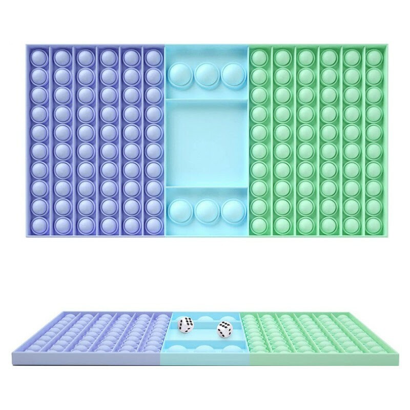 Rainbow Chess Board Toy Big Size Popit Fidget Dice Pop Push it Bubble ...