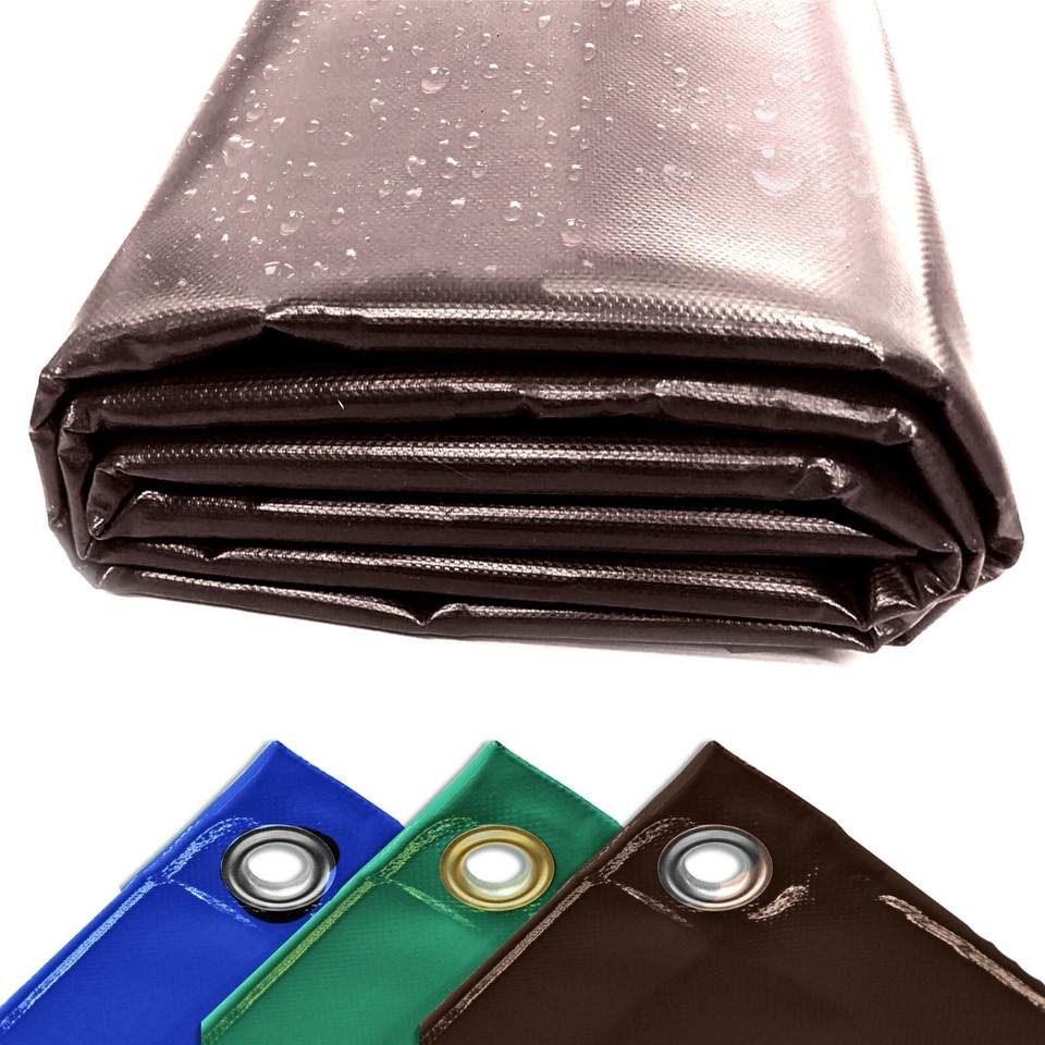 22mil Heavy Duty Tarp Cover PVC Boat Waterproof Canopy Tarpaulin Boat ...