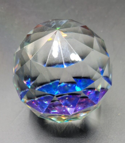 Round Faceted Lead Crystal Glass Prism Paper Weight Suncatcher | eBay