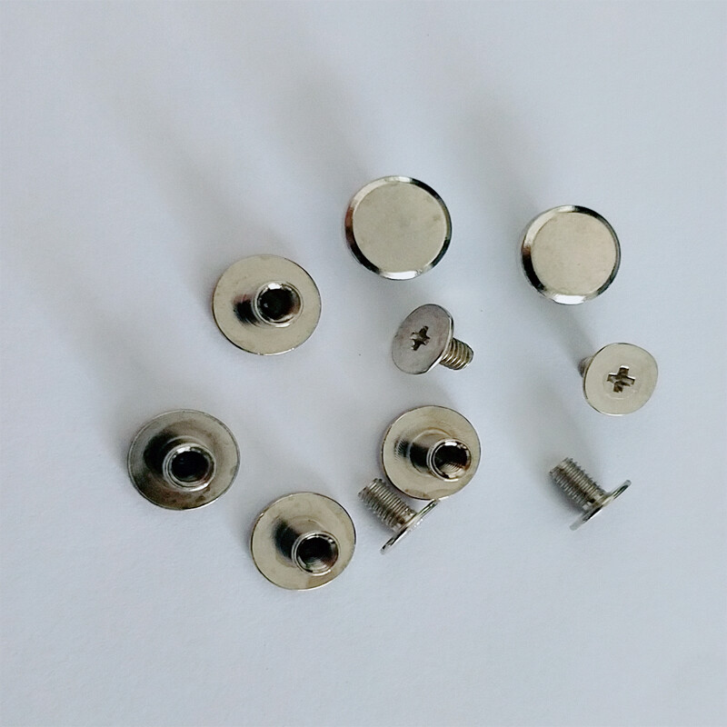 20pcs Solid Brass Chicago Screws Round Head Button Stud Slotted Screws ...