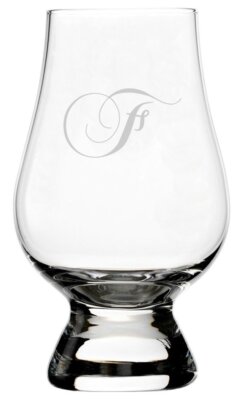 Chopin Script Etched Monogram Crystal Glencairn Whisky Glass (Letter F ...
