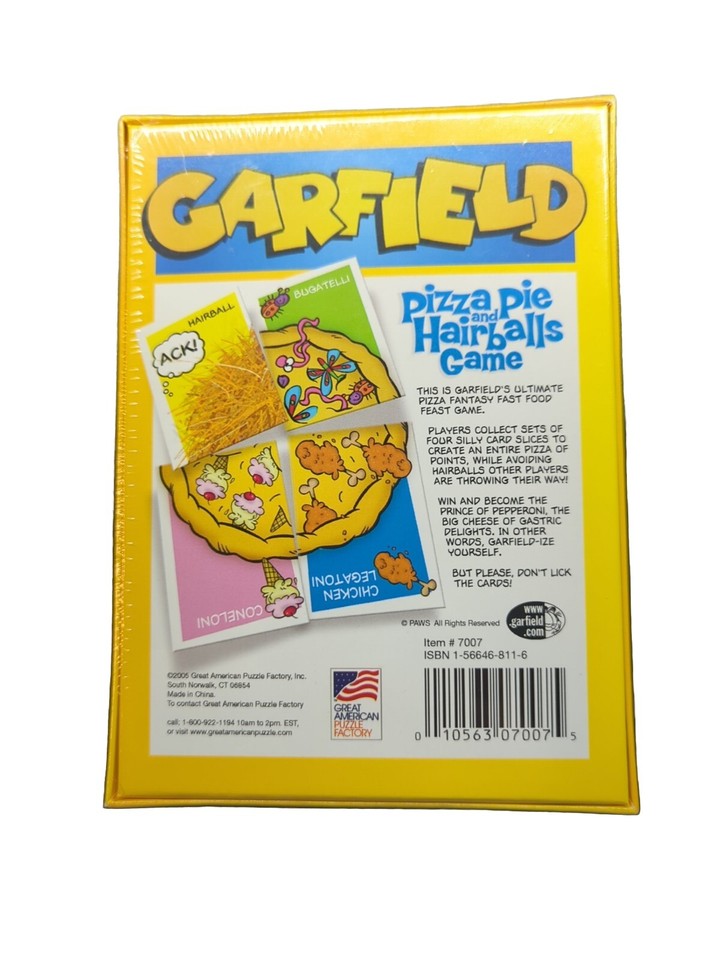 Vintage Garfield Pizza Pie & Hairballs Card Game Great American Puzzle ...