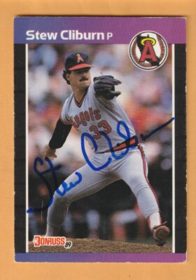 Stew Cliburn California Angels AUTO Signed 1989 Donruss Jackson ...