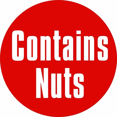 Contains Nuts Labels Printed Self Adhesive Vinyl Stickers x108 | eBay UK