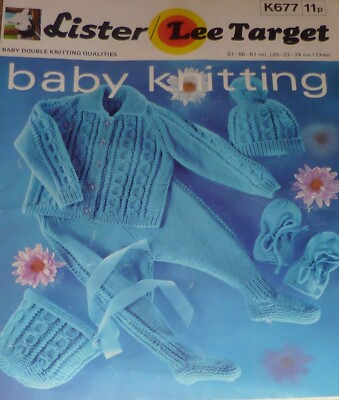 Vintage Lister Lee/Target Knit Pattern Babies DK Pullups Cap Bonnet ...