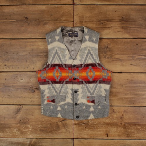 Vintage Beaver State Wool Gilet S Pendleton Vest Aztec USA Made Grey | eBay UK
