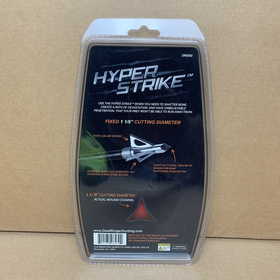 Dead Ringer HYPER STRIKE 3 Blade Fixed DR5392 100 Grain | eBay