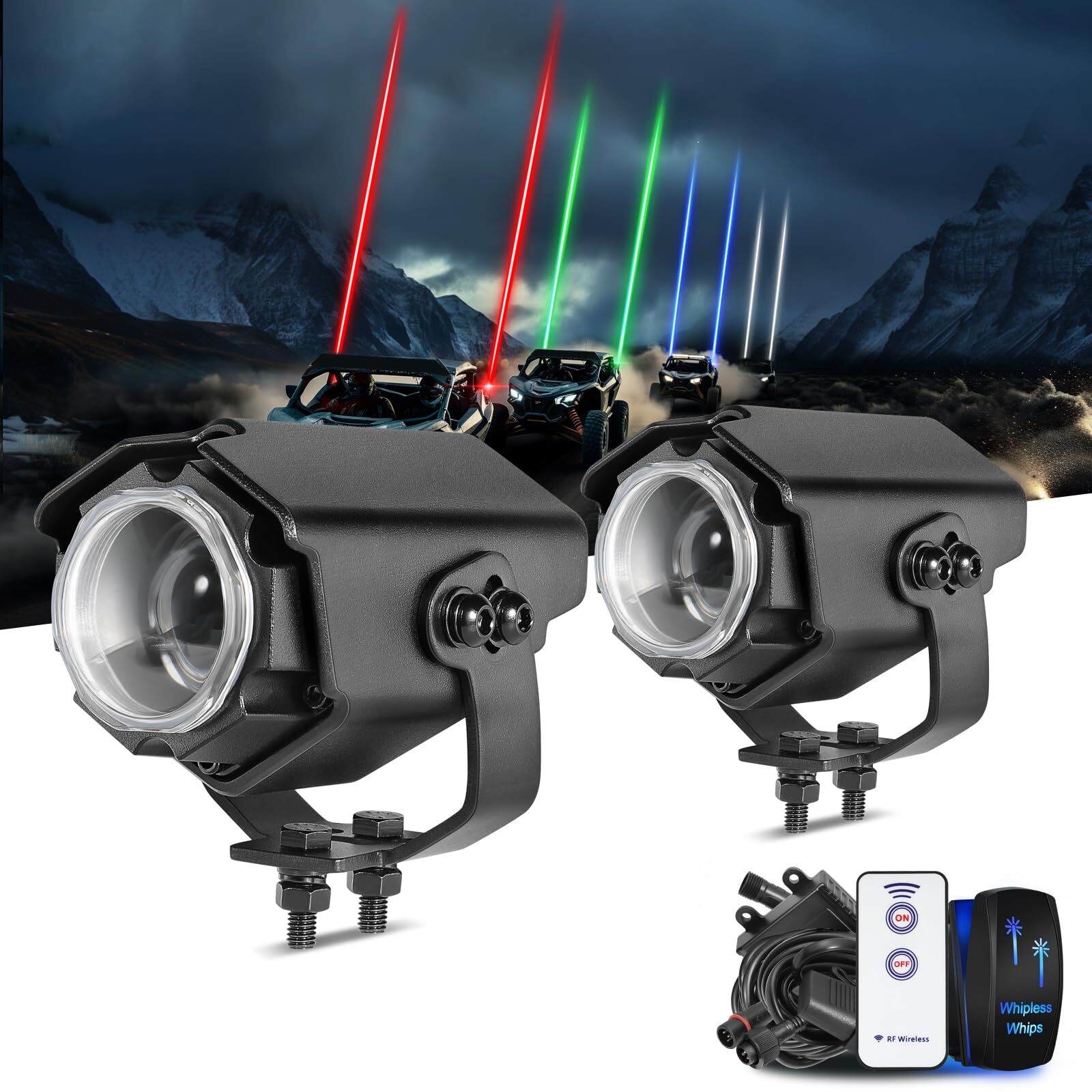 Laser Whip Light Kit Whipless Light Whips for ATV UTV Side By Side Sand ...