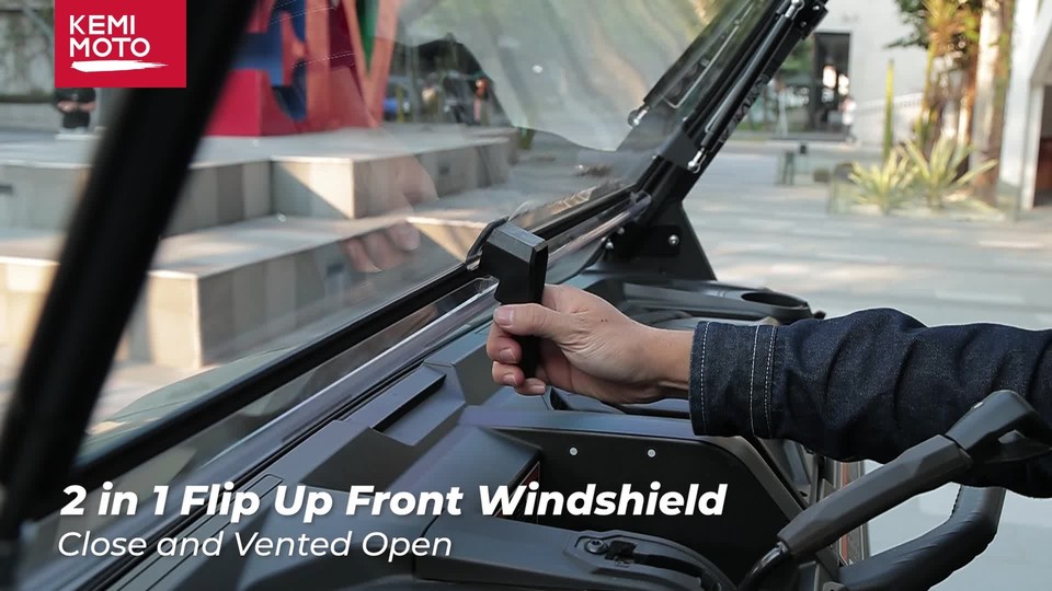 KEMIMOTO 2016-2024 Can Am Defender HD 5/8/10/MAX Front Flip Windshield ...