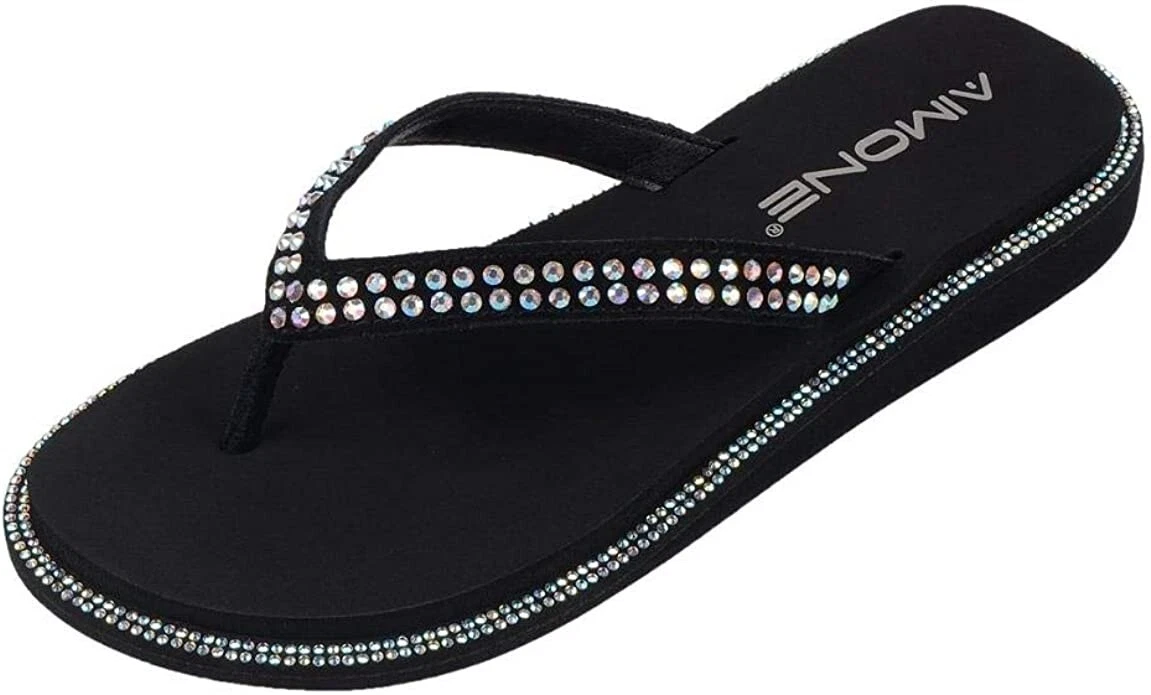 Black Fancy Flip Flops