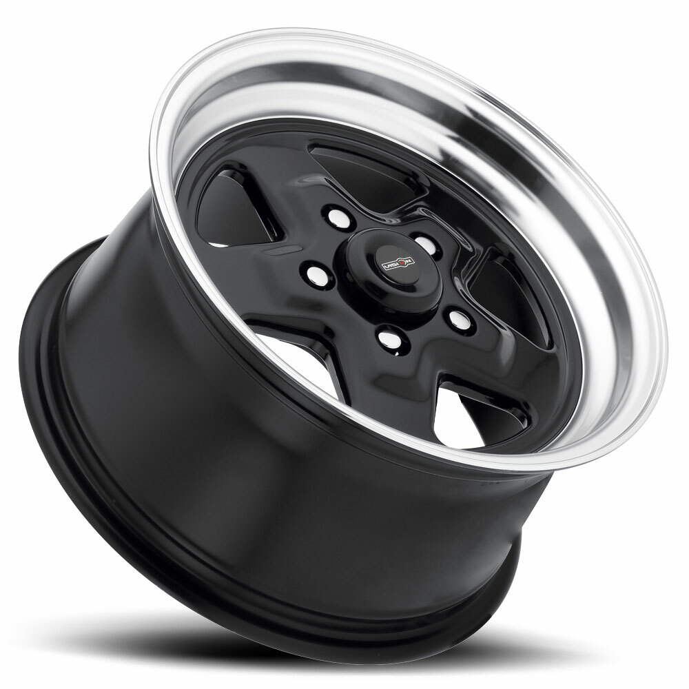 15x4 Vision 521H Nitro 5x114.3 ET-19 Gloss Black Machined Lip Rims (Set ...