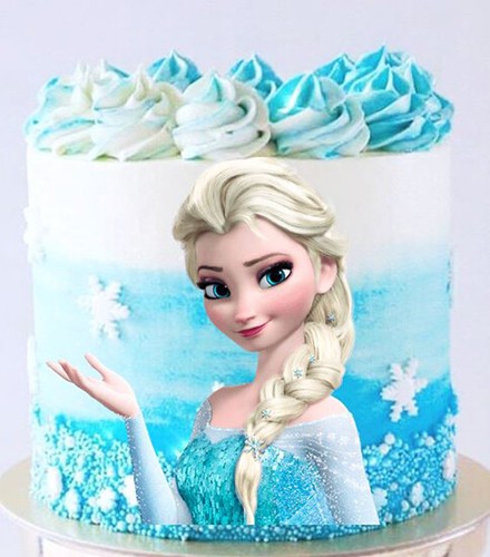 PRE-CUT Edible Disney Frozen Elsa Cake Topper Image Icing Birthday Cake ...