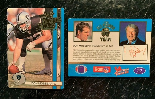 Don Mosebar 1990 ALL MADDEN TEAM Action Packed OAKLAND RAIDERS Card #22 ...