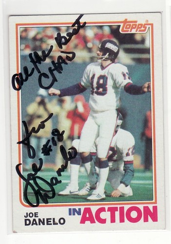 JOE DANELO NEW YORK GIANTS 1982 TOPPS #421 PERSONALIZED CREASE ...