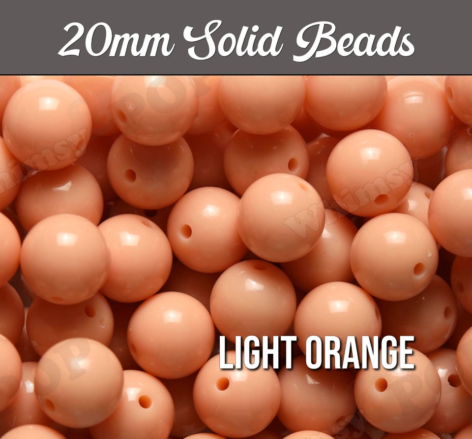 20mm Beads - 20 Pack of Chunky Bubblegum Beads, Round Acrylic Colorful ...
