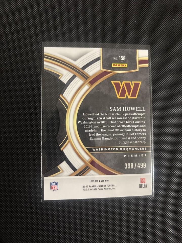 2023 Panini - Select Football Sam Howell Neon Green Prizm Die-cut #398/ ...