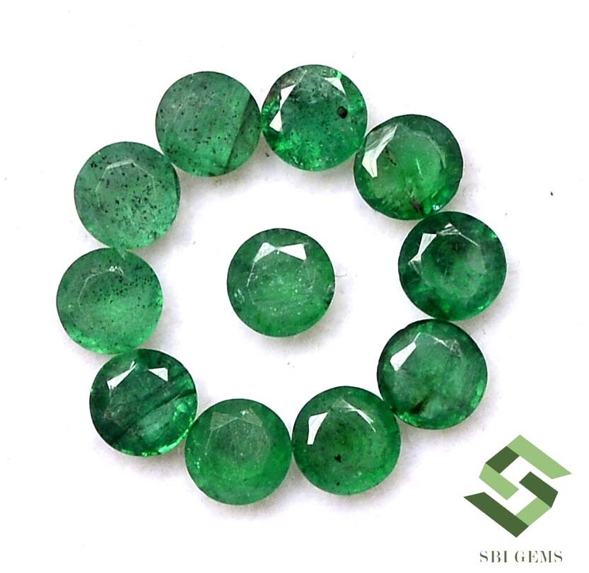4 mm Natural Emerald Round Cut Lot 11 Pcs 2.38 CTS Calibrated Loose ...