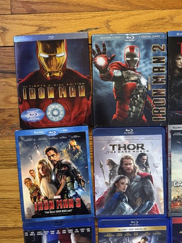 MCU Avengers Complete Set 23 Blu Ray Phase 1 2 3 Iron Man Thor Captain ...