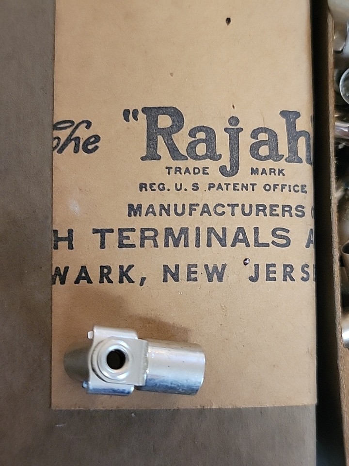 Vintage RAJAH 90 Degree Right Angle Cage Spark Plug Terminal Wire Snap ...