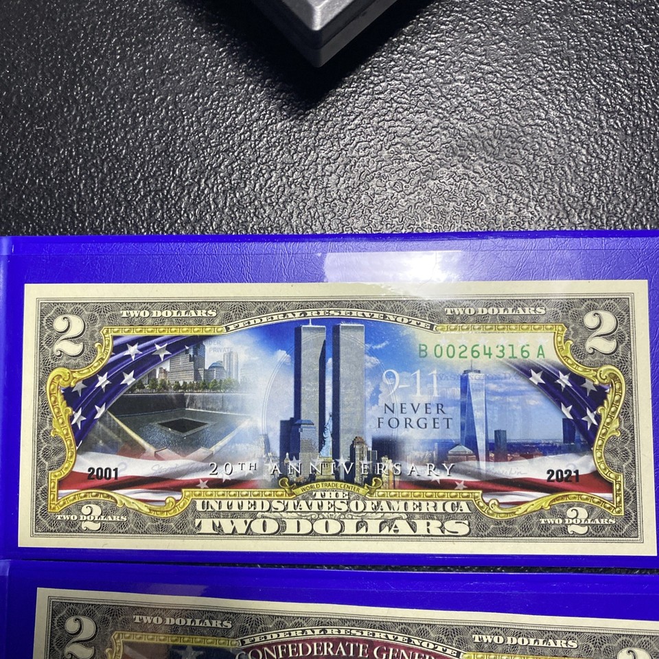 💎 Colorized Lot Of 4 U.S. $2 dollar bill. 911 Never Forget Queen ...