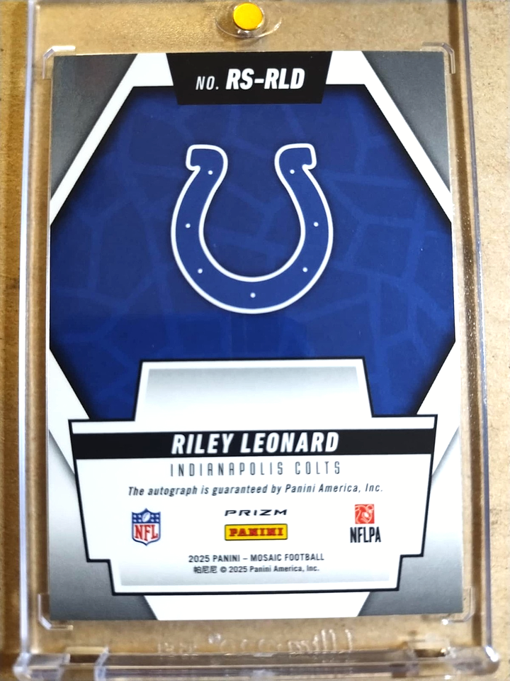 2025 Riley Leonard Panini Mosaic Rookie Scripts Autograph Silver Mosaic ...