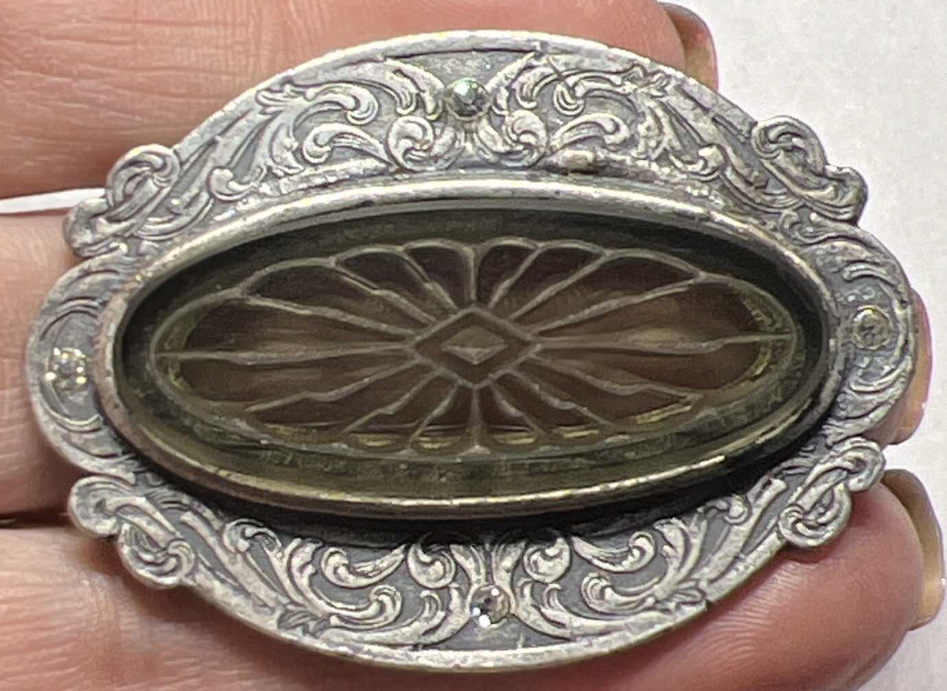 Victorian Aesthetic Revival Sterling Silver Carved Cr… - Gem