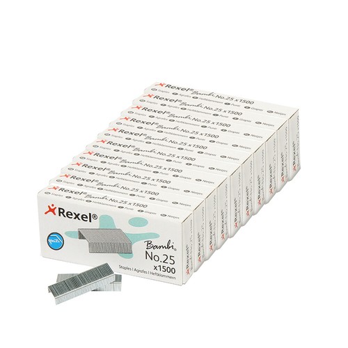 10x 1500 Rexel Steel Stationery Staples NO.25 4mm Refill Office for ...