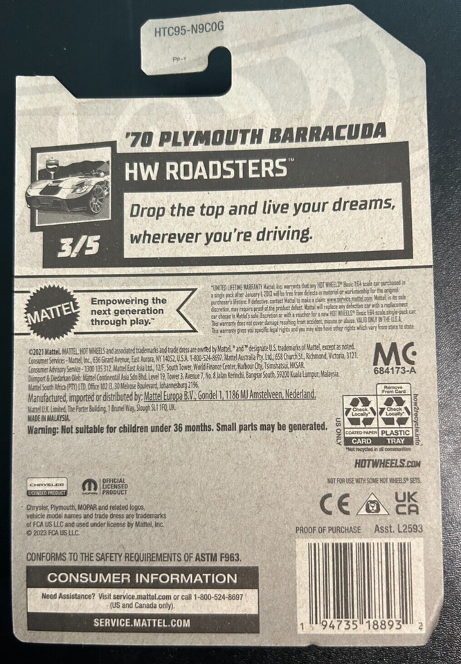 New ’70 Plymouth Barracuda Red – Hot Wheels 20/250 Mainline HW ...